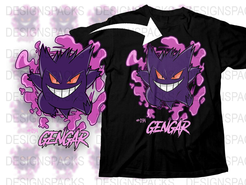 Gengar Themed Vibrant Graphic Design Png Digital Download