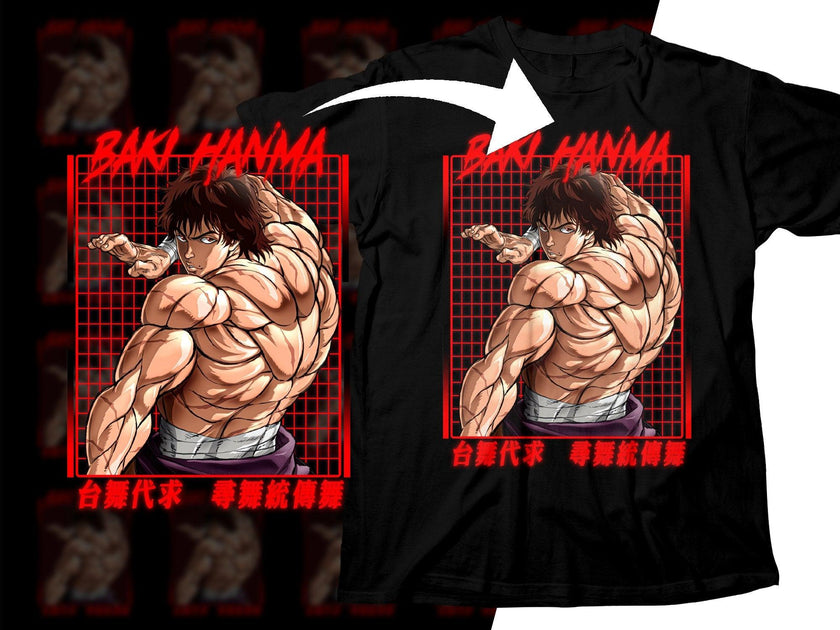 Powerful Fighting Pose Baki Hanma Anime Png Digital Download