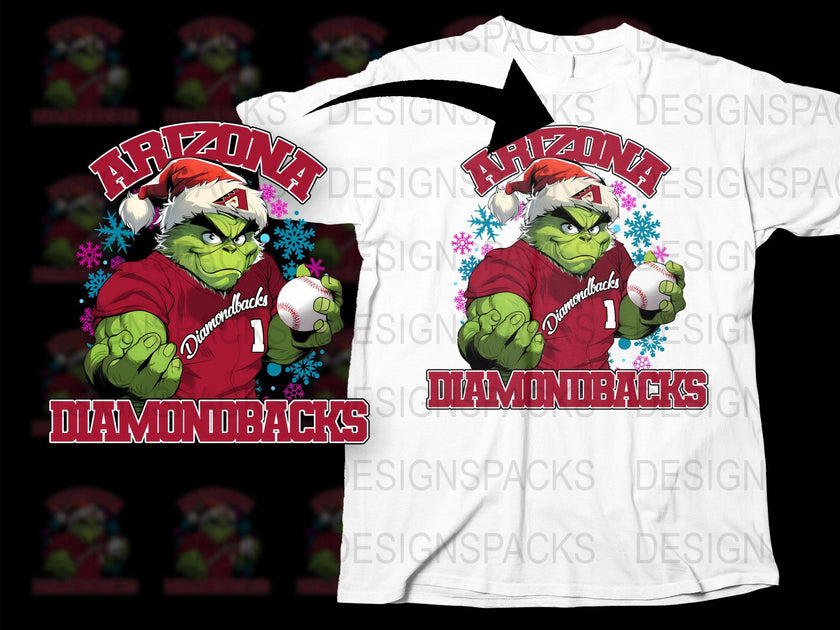 Arizona Diamondbacks Christmas Grinch Themed Png Digital Download