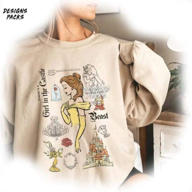 Belle Cartoon Beauty And The Beast PNG Design