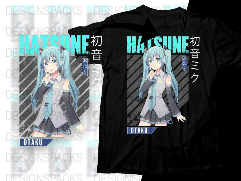 Stylish Anime Hatsune Design Otaku Png Digital Download