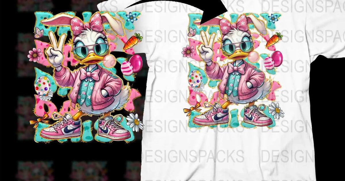 Daisy Duck Peace Easter Eggs Fun Graphic Png Digital Download ...