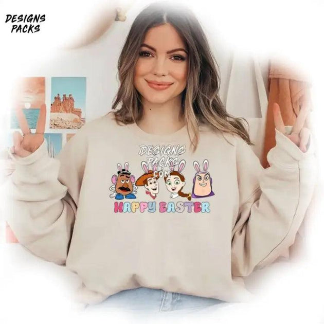 Bunny Woody Buzz Lightyear Happy Easter Day Aesthetic Cartoon Toy Stor