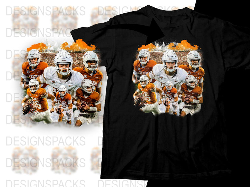 Texas Football Quarterback Bootleg Art Png Digital Download