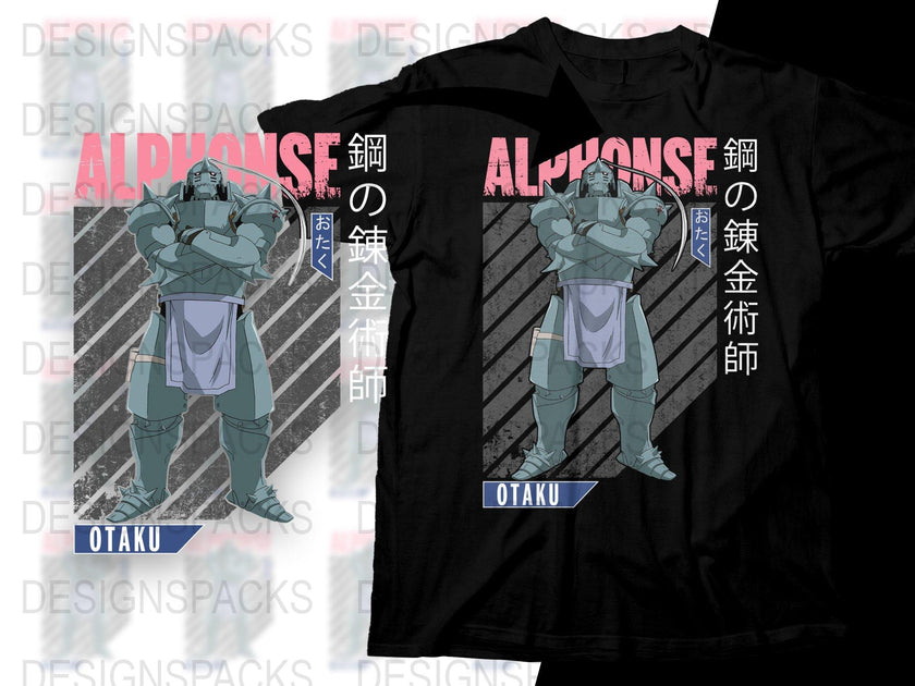 Alphonse Otaku Anime Design Graphic Png Digital Download