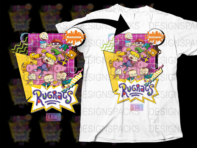 Colorful Rugrats Design Png Digital Download