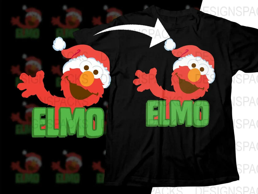Elmo Christmas Design Fun Holiday Graphic Png Digital Download