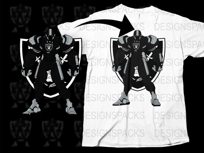 Oakland Raiders Robot Graphic Design Png Digital Download
