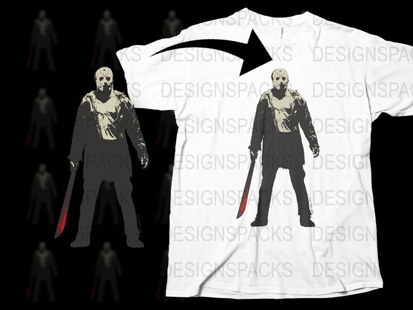 Iconic Horror Film Jason Voorhees Graphic Png Digital Download