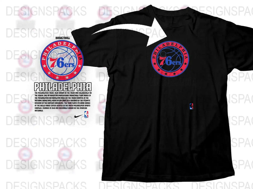 Philadelphia 76ers Basketball Team Logo Design Png Digital Download