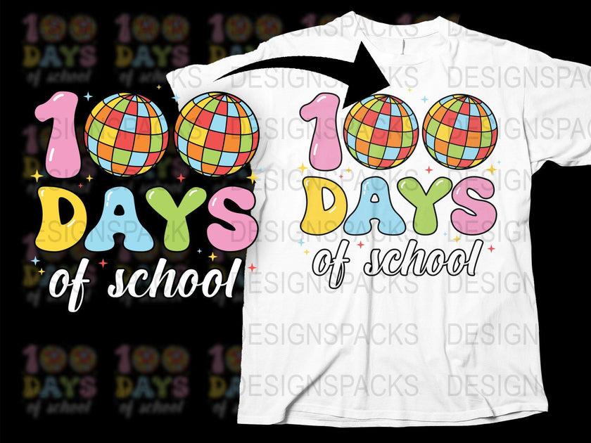 Celebrate 100 Days of School Colorful Fun Png Digital Download