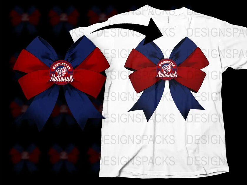 Washington Nationals Fan Bow Png Digital Download