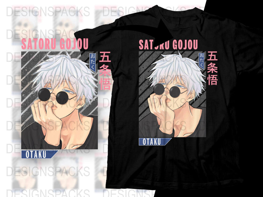 Stylish Satoru Gojou Design Anime Otaku Themed Png Digital Download
