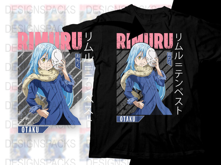 Rimuru Otaku Blue Anime Graphic Design Png Digital Download