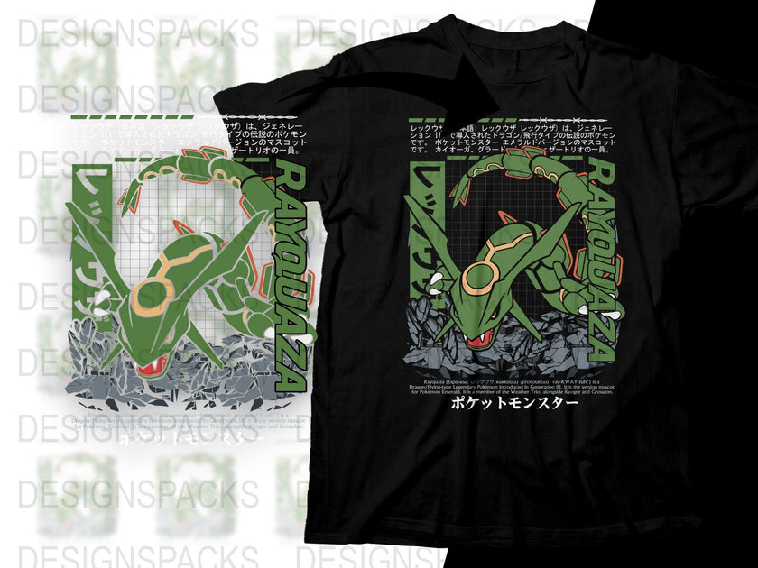 Rayquaza Legendary Pokémon Graphic Png Digital Download