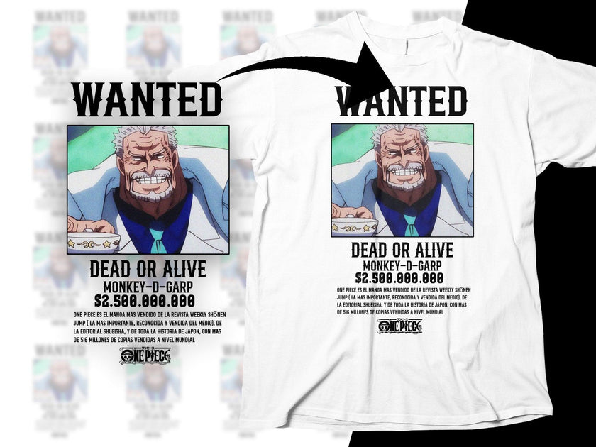 Wanted Monkey D. Garp One Piece Anime Png Digital Download
