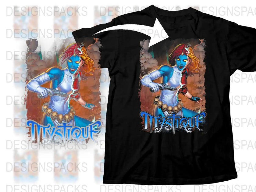 Bold and Colorful Mystique Graphic Png Digital Download