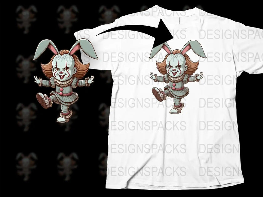 Pennywise Easter Bunny Fusion Graphic Png Digital Download