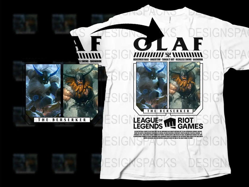 Olaf the Berserker of League of Legends Poster Png Digital Download