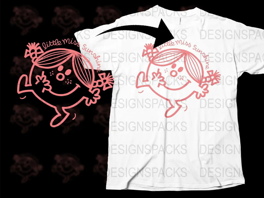 Cheerful Little Miss Sunshine Graphic Png Digital Download
