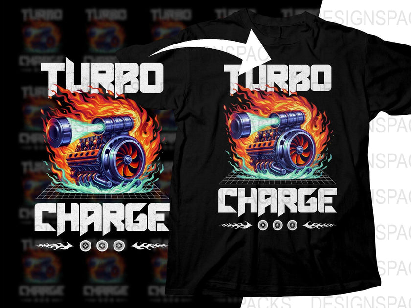 Futuristic Flaming Engine Artwork Design Png Digital Download