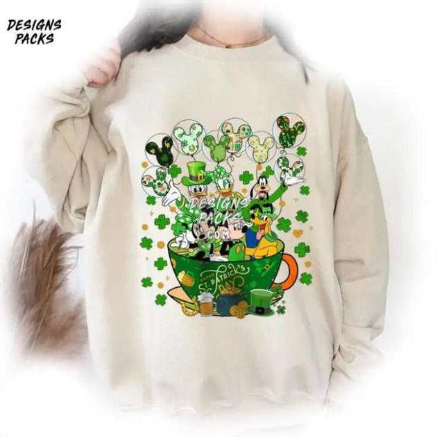Cartoon land Mickey Leaf Clover Cartoon Mickey Mouse And Friends Saint