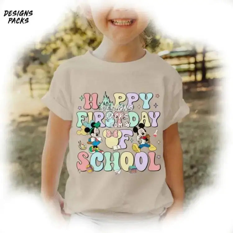 Cartoon Mickey Happy First Day of School Mickey Back To School Happy F