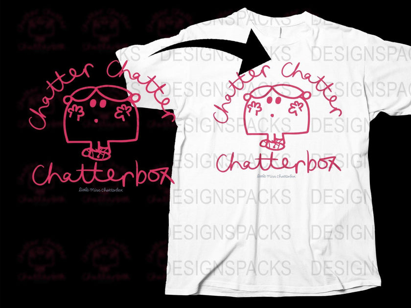 Little Miss Chatterbox Cartoon Graphic Png Digital Download