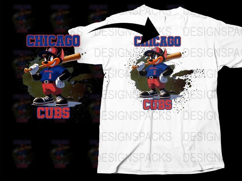 Chicago Cubs Cartoon Character Graphic Png Digital Download