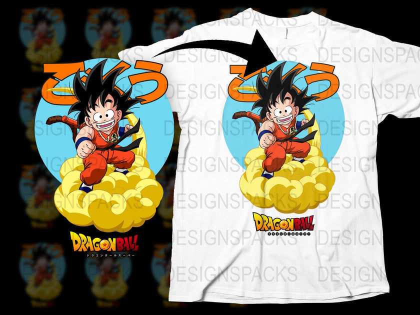 Dragon Ball Goku Flying Nimbus Cloud Graphic Png Digital Download