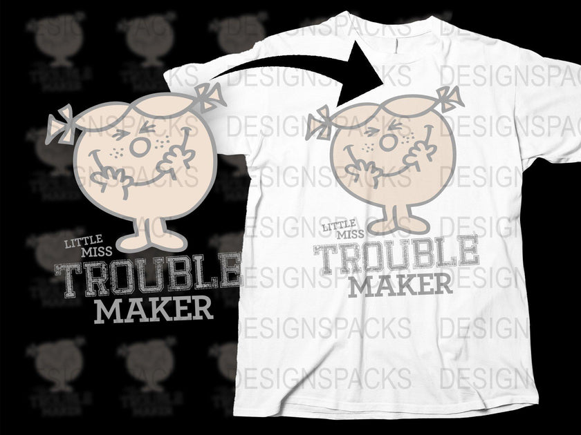 Little Miss Trouble Maker Graphic Png Digital Download