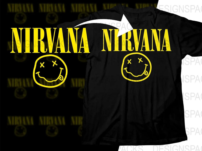 Iconic Nirvana Yellow Smiley Face Band Logo Png Design Digital Downloa