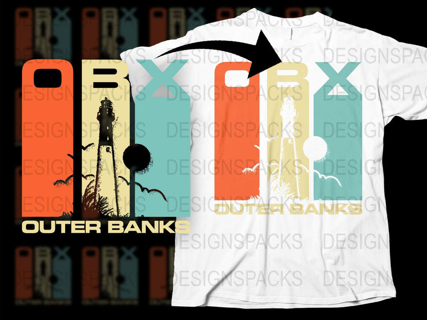 Outer Banks OBX Lighthouse Graphic Print Png Digital Download