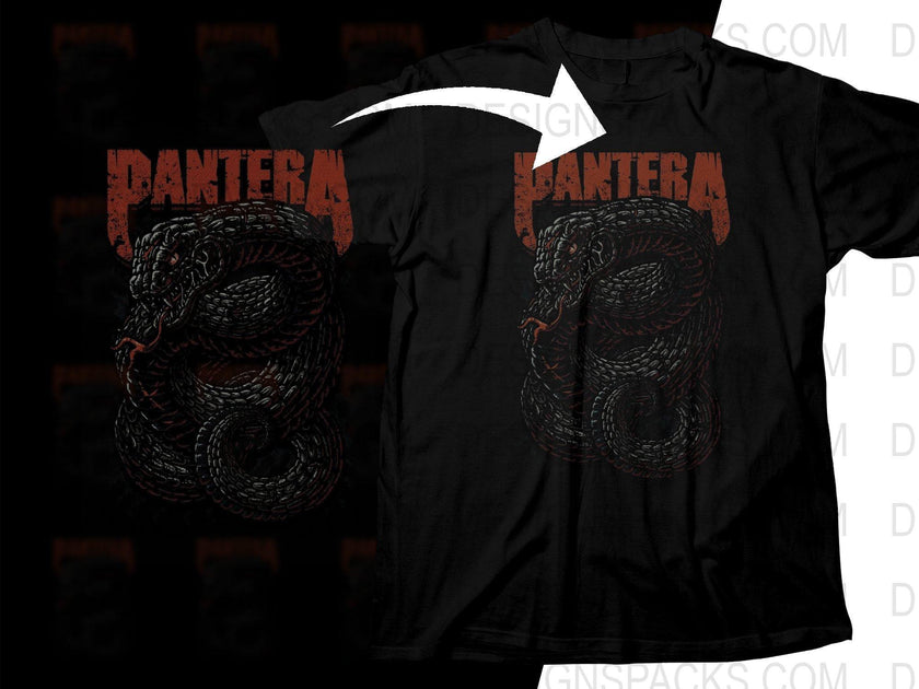 Bold Pantera Rock Distressed Style Png Halftone Digital Download