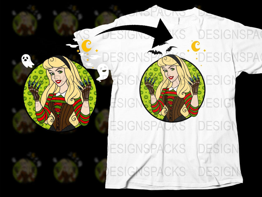 Spooky Princess Aurora Halloween Sleeping Beauty Png Digital Download