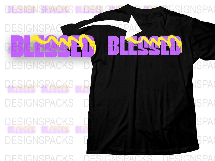 Unique Blessed Graphic Design Png Digital Download
