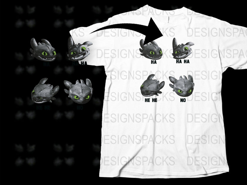 Expressive Toothless Laughs Graphic Png Digital Download