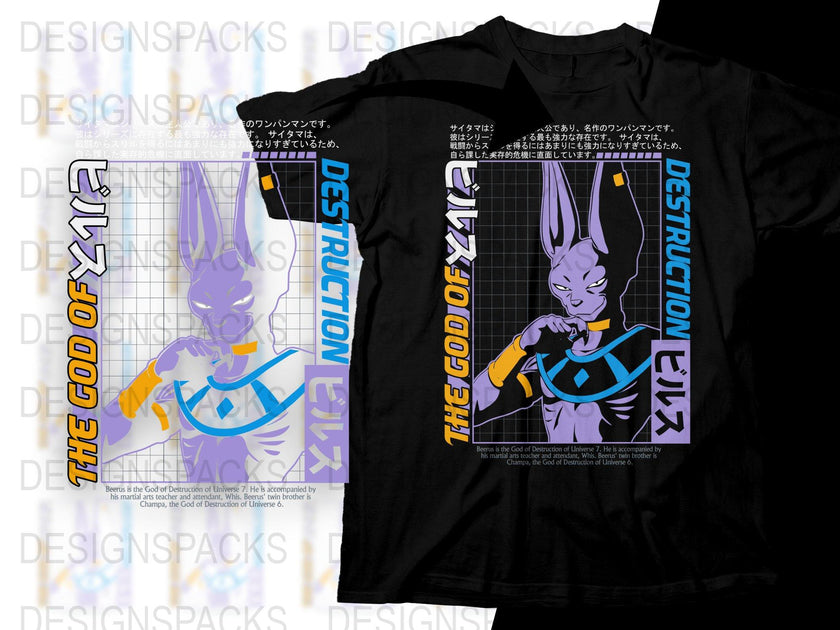 The God of Destruction Beerus Design Png Digital Download