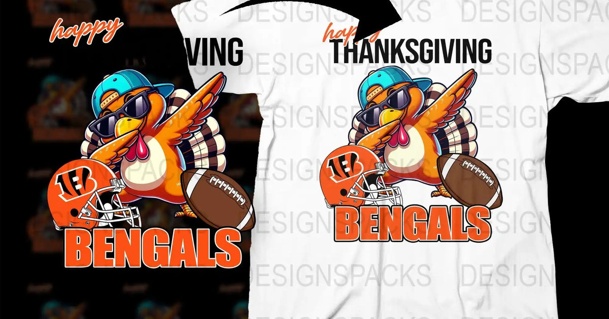 Dabbing Turkey Thanksgiving Cincinnati Bengals Png Digital Download ...