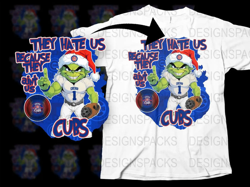 Chicago Cubs Festive Holiday Theme Graphic Png Digital Download