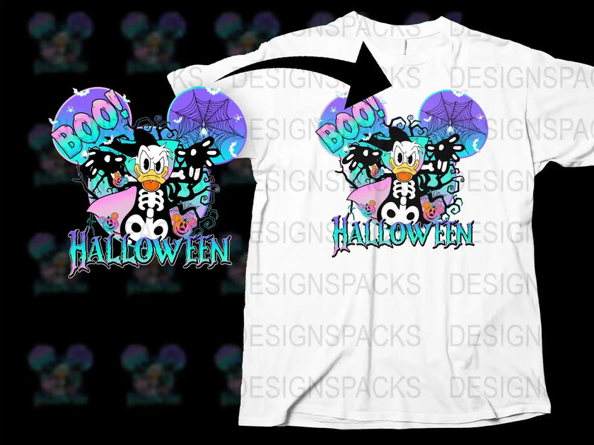 Disney Donald Duck Halloween Boo Cartoon Character Png Digital Downloa
