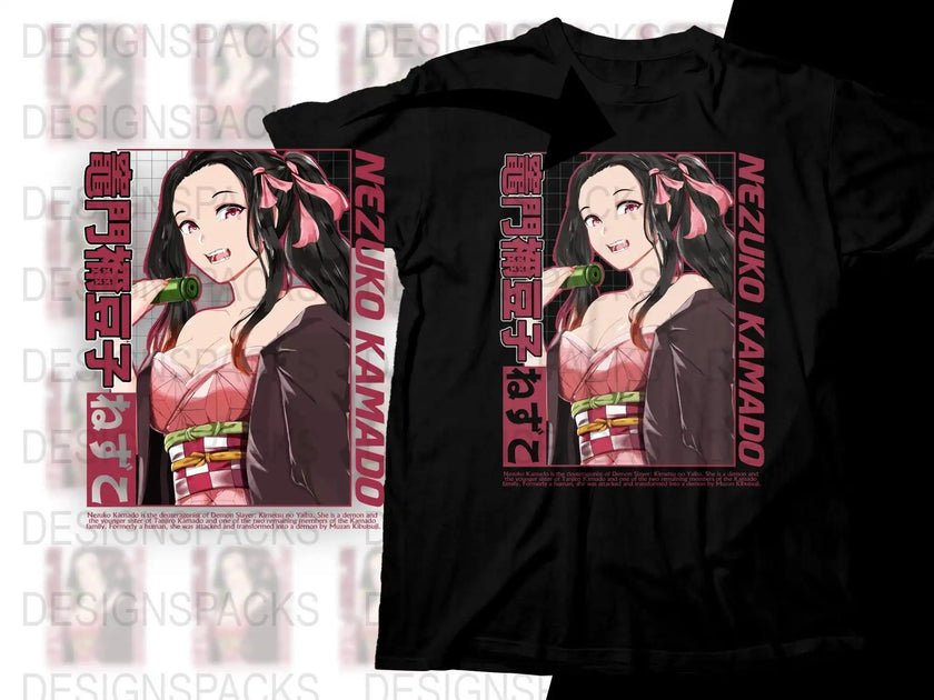 Nezuko Kamado Stylish Demon Slayer Anime Graphic Png Digital Download