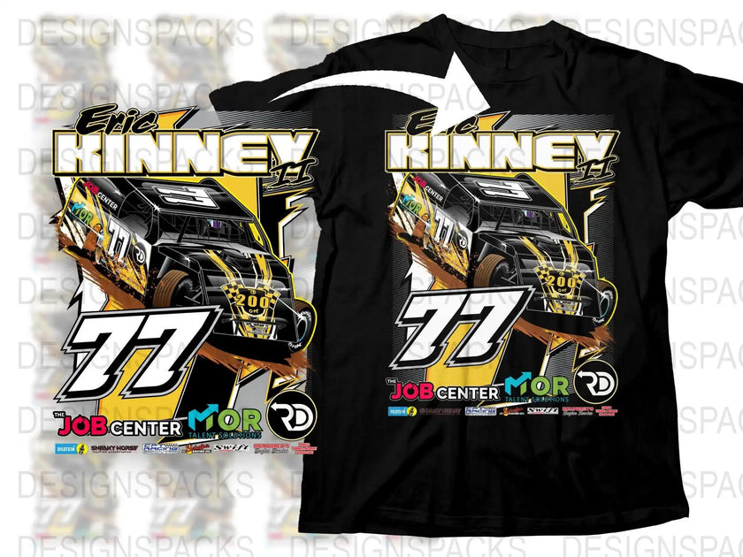 Bold Racing Car Design Featuring Number 77 Png Digital Download