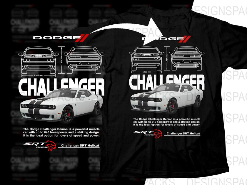 Blueprint Dodge Challenger Demon Muscle Car Png Digital Download