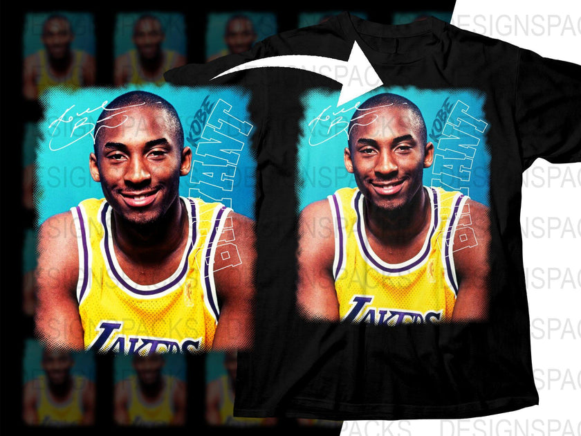 Kobe Bryant Smiling Portrait Basketball Legend Png Digital Download