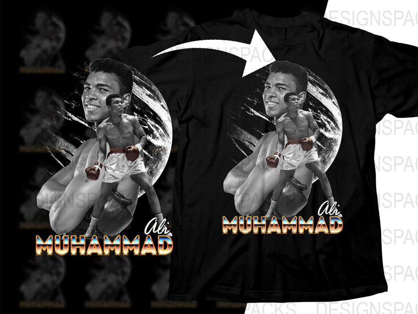 Bold Muhammad Ali Graphic Boxing Png Digital Download