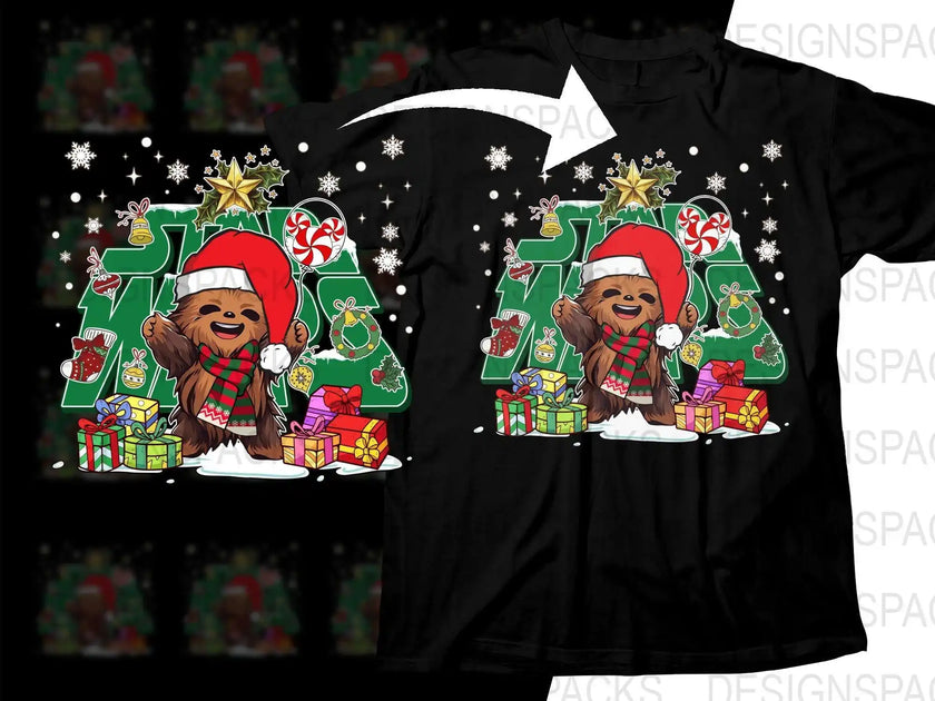 Holiday Cheer with Chewbacca Christmas Png Digital Download