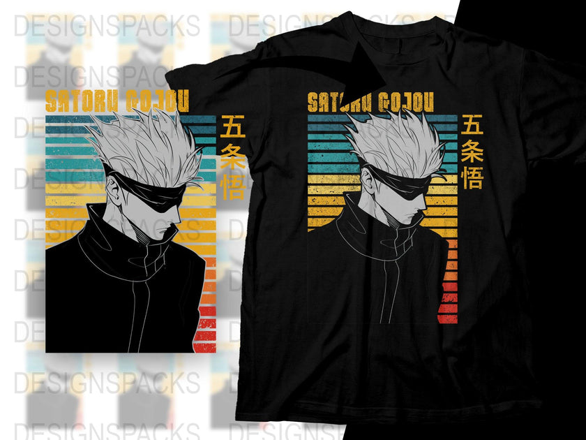 Stylish Satoru Gojou Anime Graphic Png Digital Download