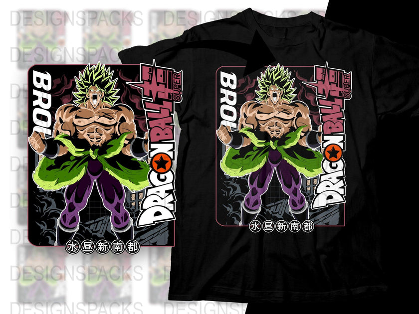 Bold Broly Dragon Ball Super Anime Graphic Png Digital Download