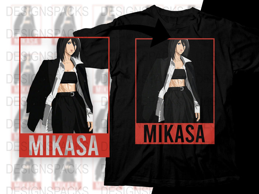 Mikasa Anime Graphic Tee Stylish Png Digital Download